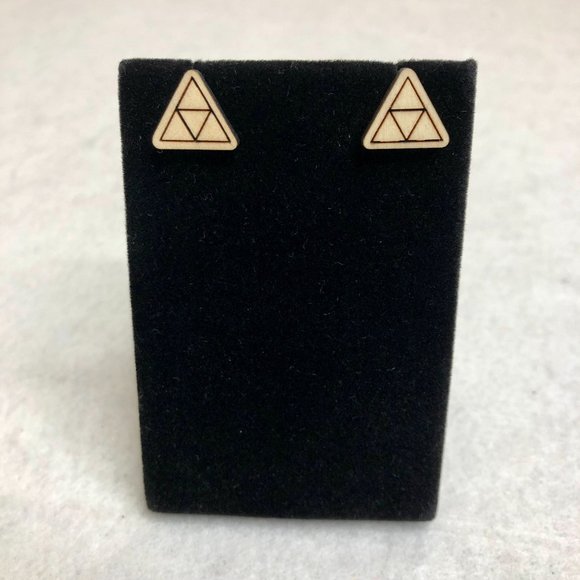 Nintendo | Jewelry | Zelda Triforce Wood Stud Earrings | Poshmark